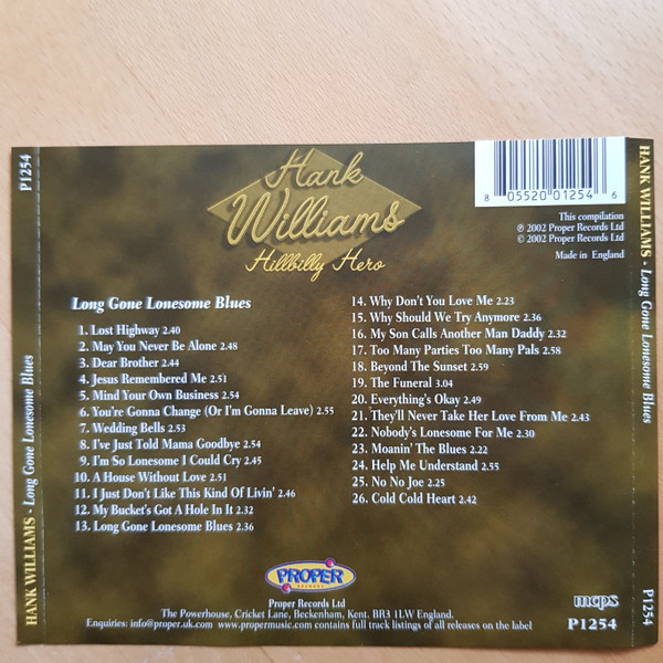 Hank Williams: Hillbilly Hero (4CD) | CountryObchod.cz - Za málo peněz ...